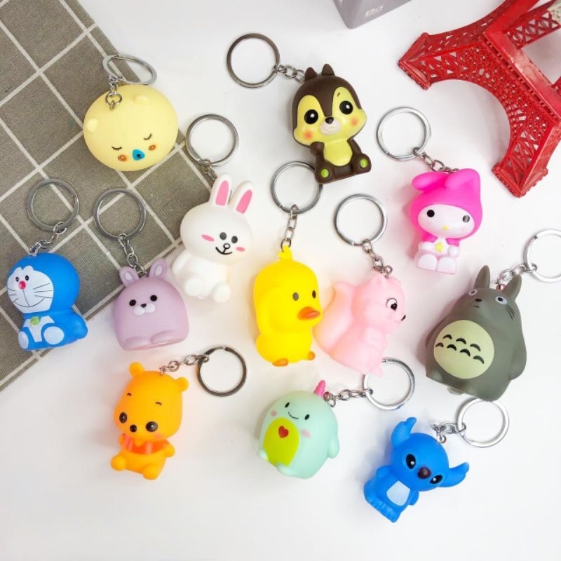GANTUNGAN Rubber KEYCHAINS WITH CUTE CHARACTERS | Shopee Malaysia