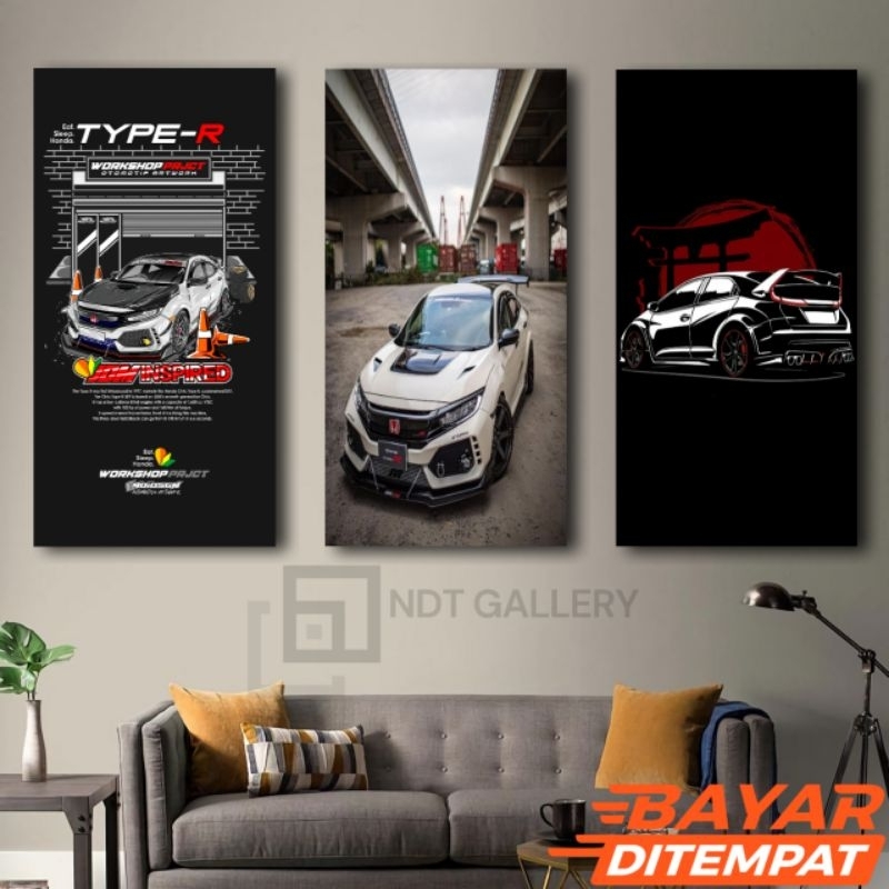 HIASAN DINDING Ndt[15x30] Honda Civic Car Wall Decoration Type R ...