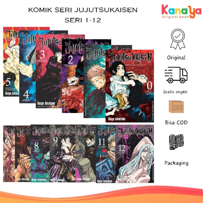 Jujutsu Kaisen Comics Complete Series Volume 0 1 2 3 4 5 6 7 8 9 10 11 12 13 14 15 16 17 18 Gege ...