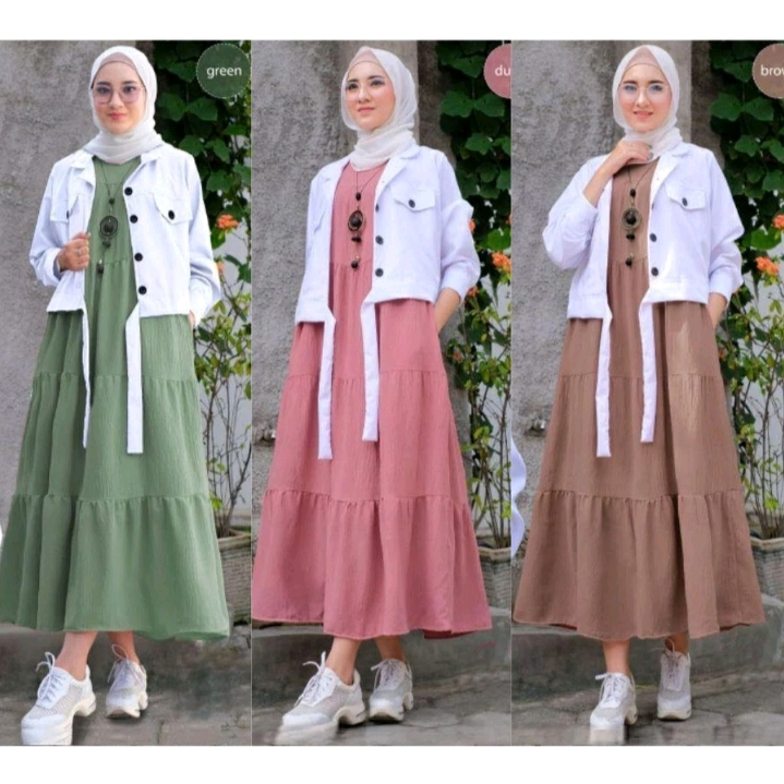 Attractive Gamis Set Vest and Valen Set Gamis+Vest Many Color Variants ...