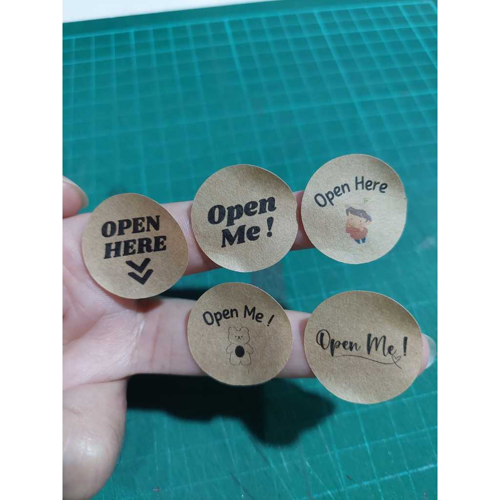 Open Here Sticker - Open Me (Brown 2.5cm) | Shopee Malaysia