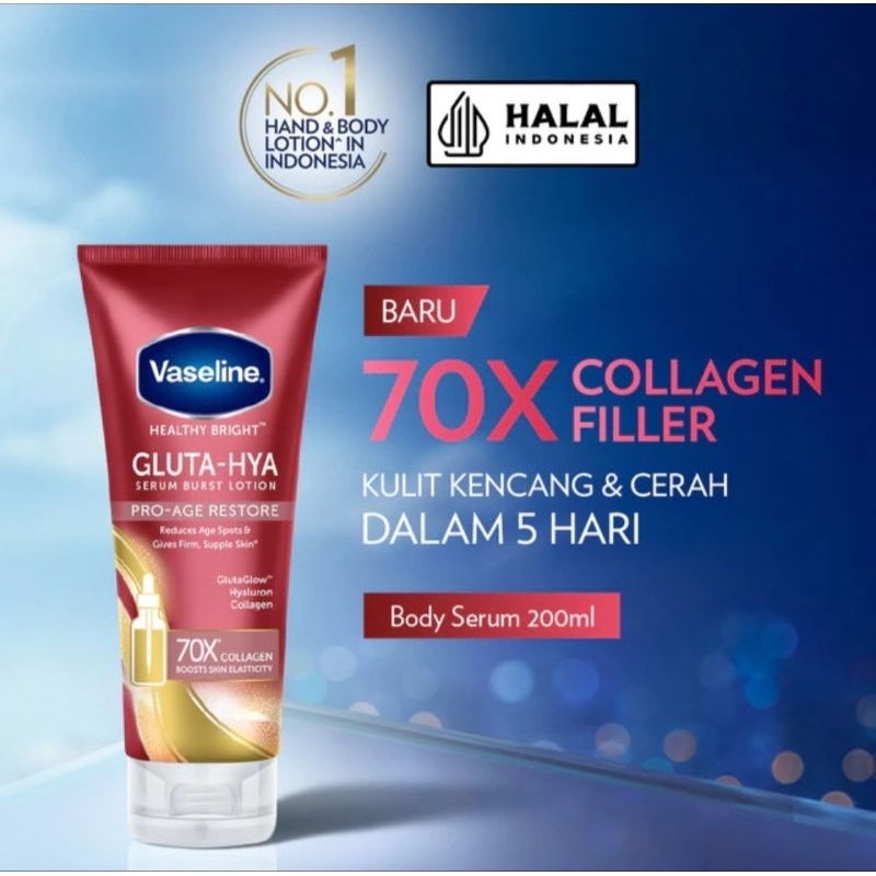 Vaseline Gluta-Hya Pro Age Restore 70x Collagen 200ml | Shopee Malaysia