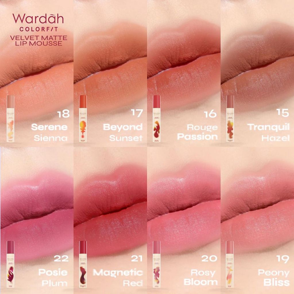 New! Wardah Colorfit Velvet matte lip mousse Color Therapy - lip cream ...