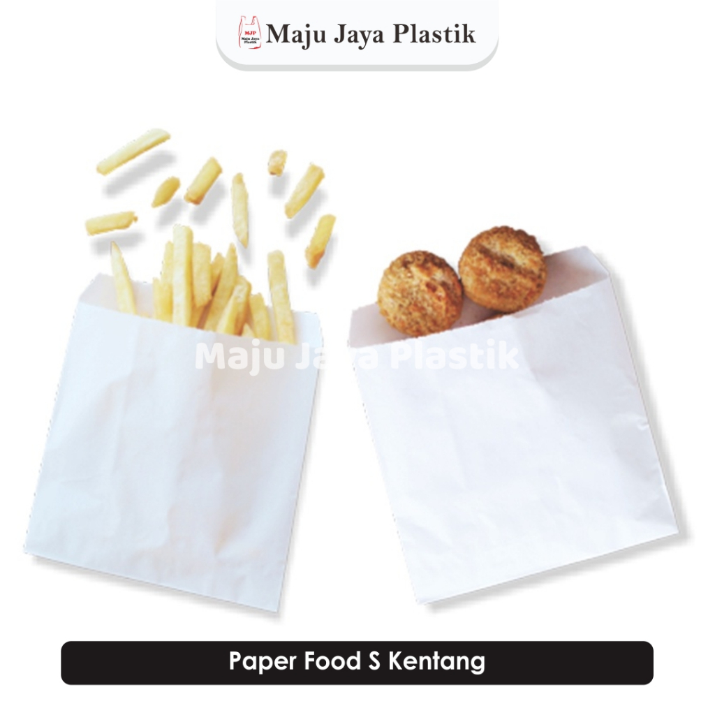 PUTIH 100pc Paper Bag Potato Pok Pok Grade Paper Bag 13x12.5cm 11x10 ...