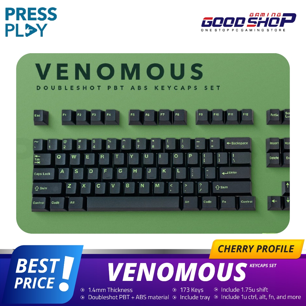 VENOMOUS PBT ABS Doubleshot Keycaps Keycap Set by Press Play | Shopee ...