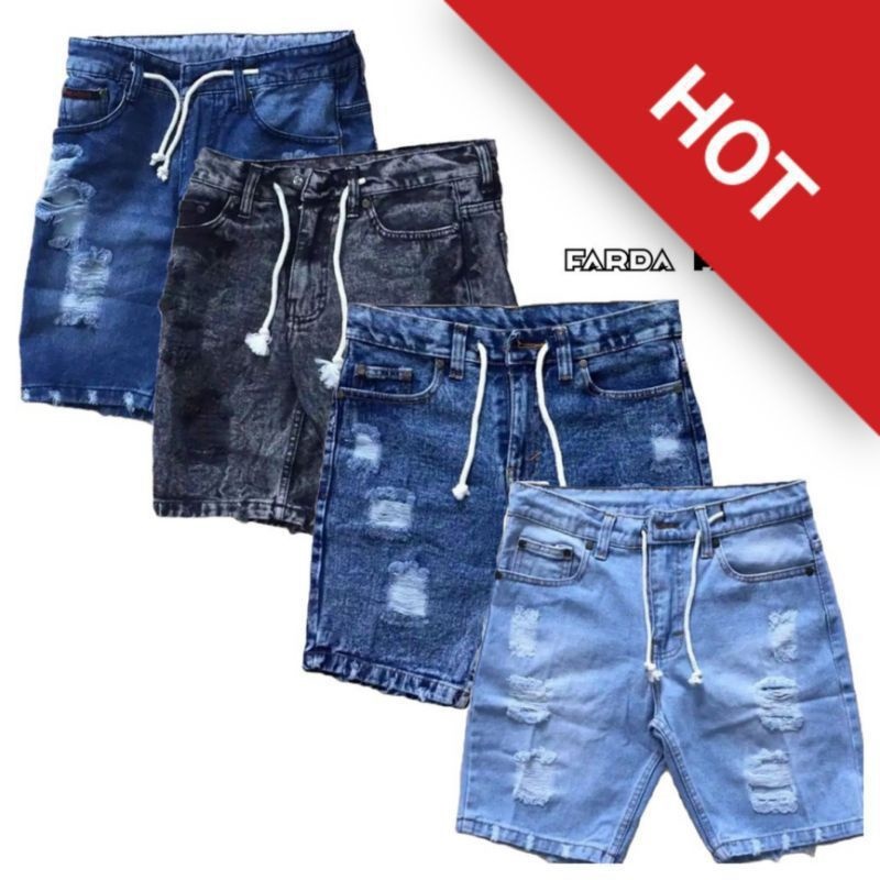 Ripped Short JEANS/SHORTPANT RIPPED JEANS | Shopee Malaysia