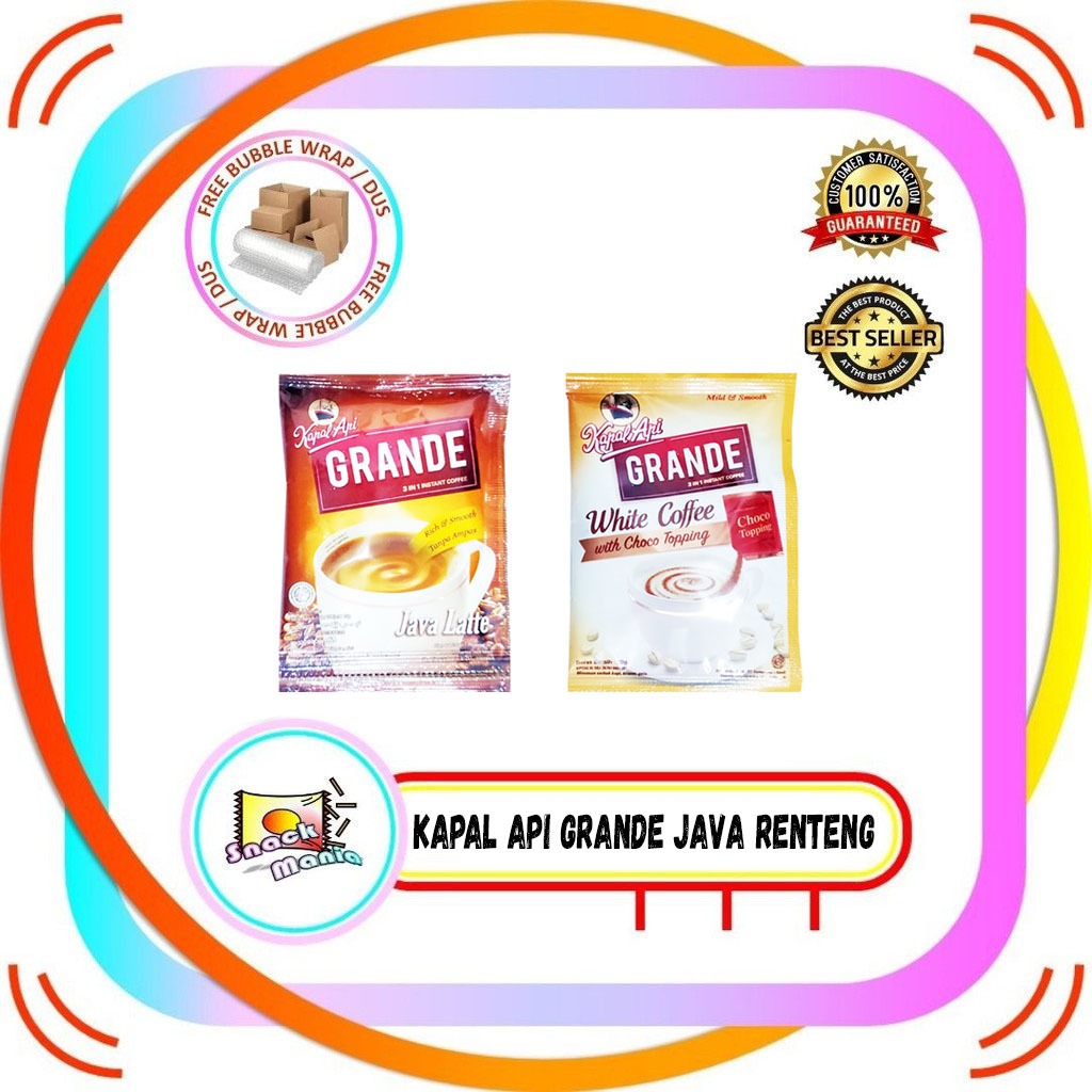 Kapal Api Grande White Coffee - Java Latte Kopi Sogan 10 Sachets 20 gr ...