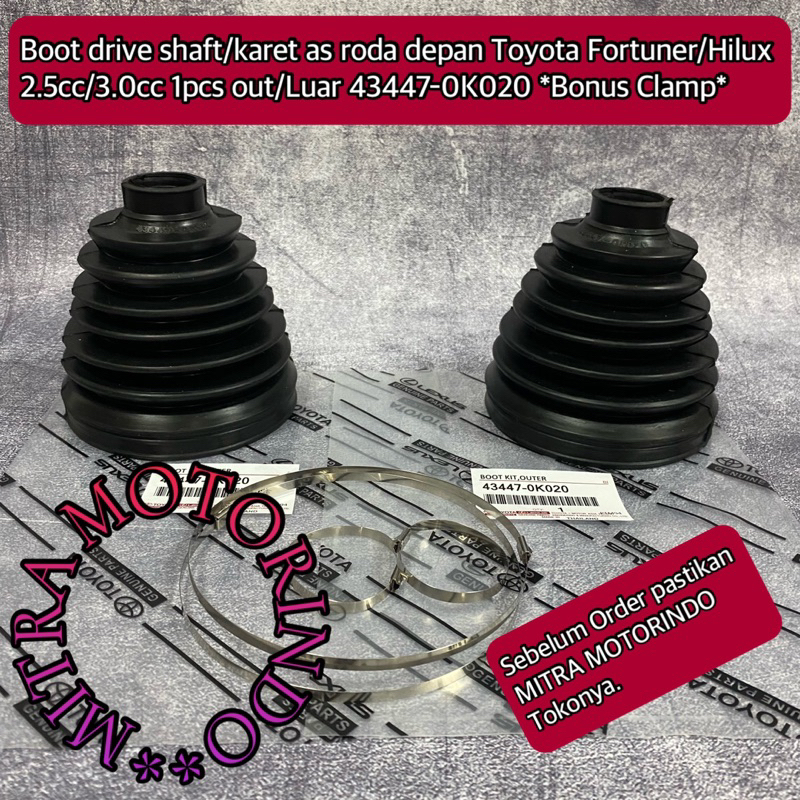 Front Boot drive shaft/outer front axle rubber for Toyota Fortuner ...