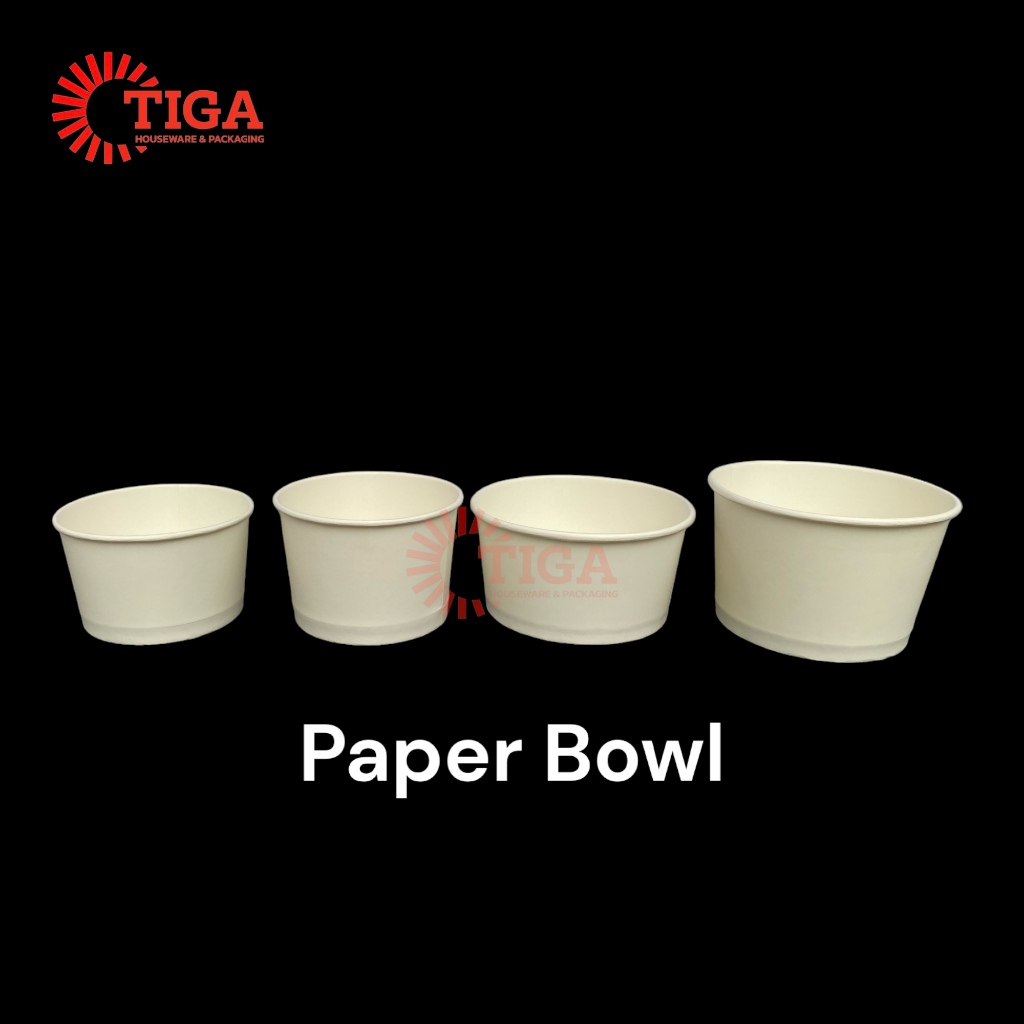 PUTIH [25pcs] Paper BOWL 360ML, 500ML, 650ML, 800ML/ Disposable PAPER ...
