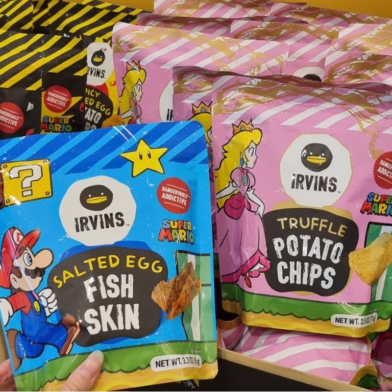 Ready IRVINS x Mario Salted Egg Fish Skin / Peach Truffle Potato Chips ...