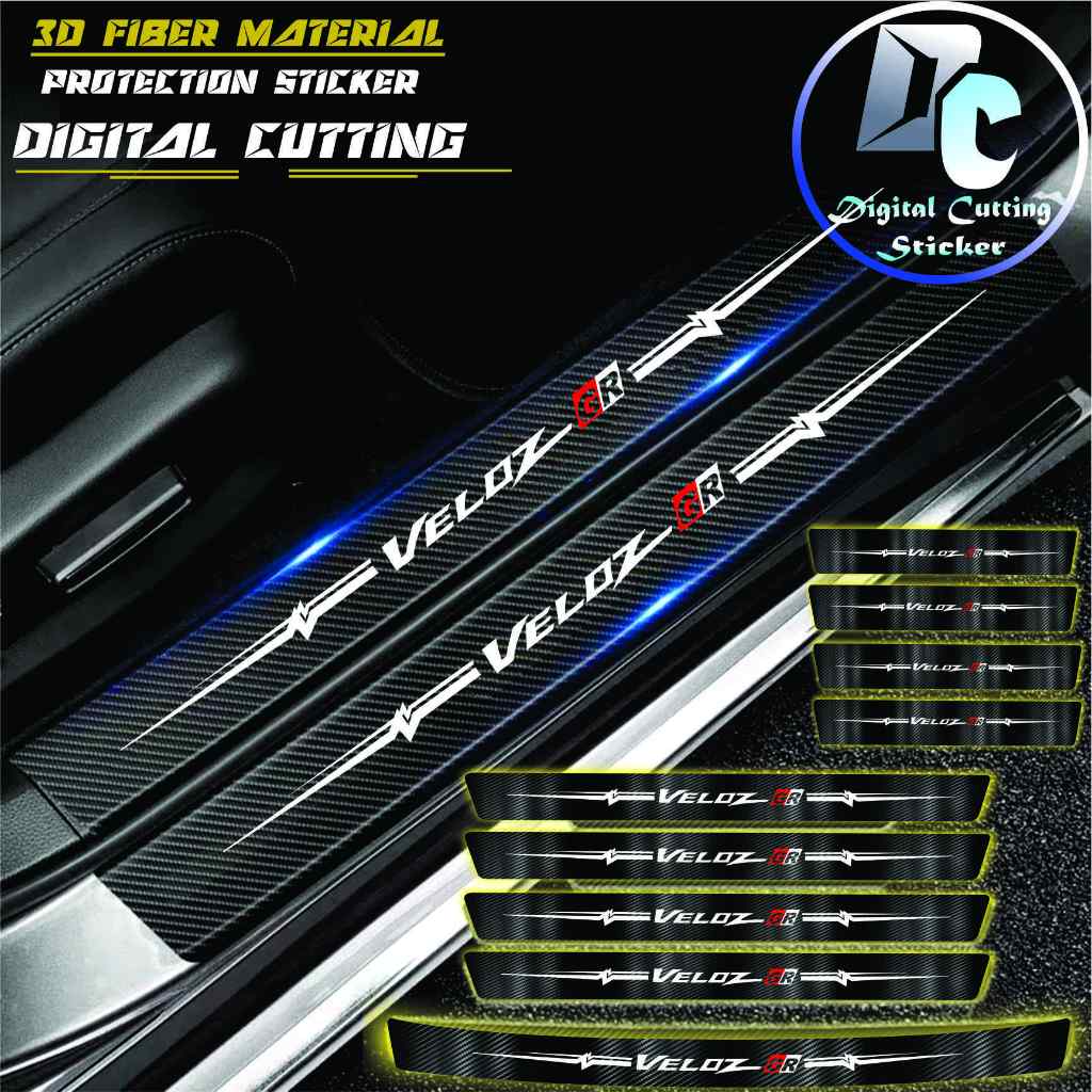 Sticker SILL PLATE CARBON 3D Car VELOZ GR STICKER CARBON 3D Step BUMPER ...