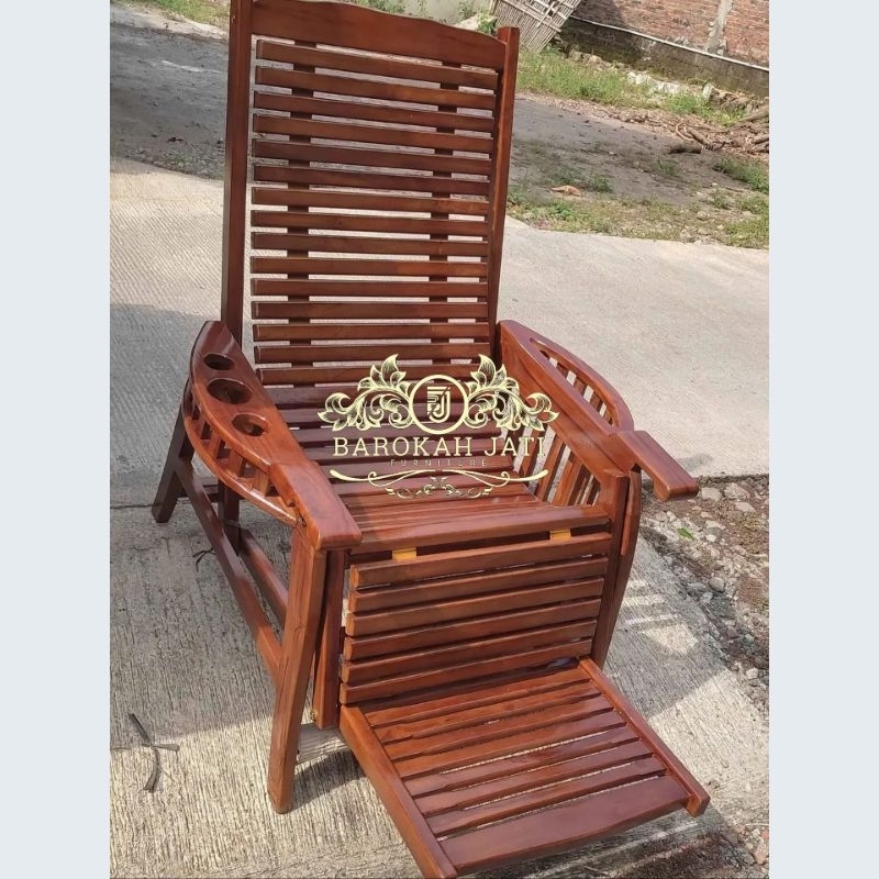 KAYU Teak Wood Lazy Chair | Bottle Lazy Chair | Teak Wood Lounge Chair ...