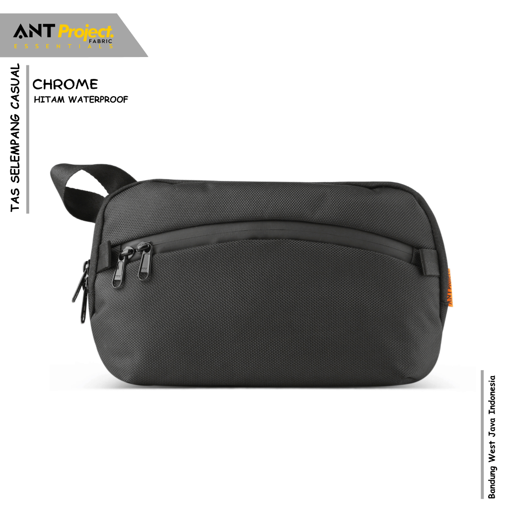 Ant PROJECT - Men's Sling Bag Water Resistant CROME Black | Shopee Malaysia