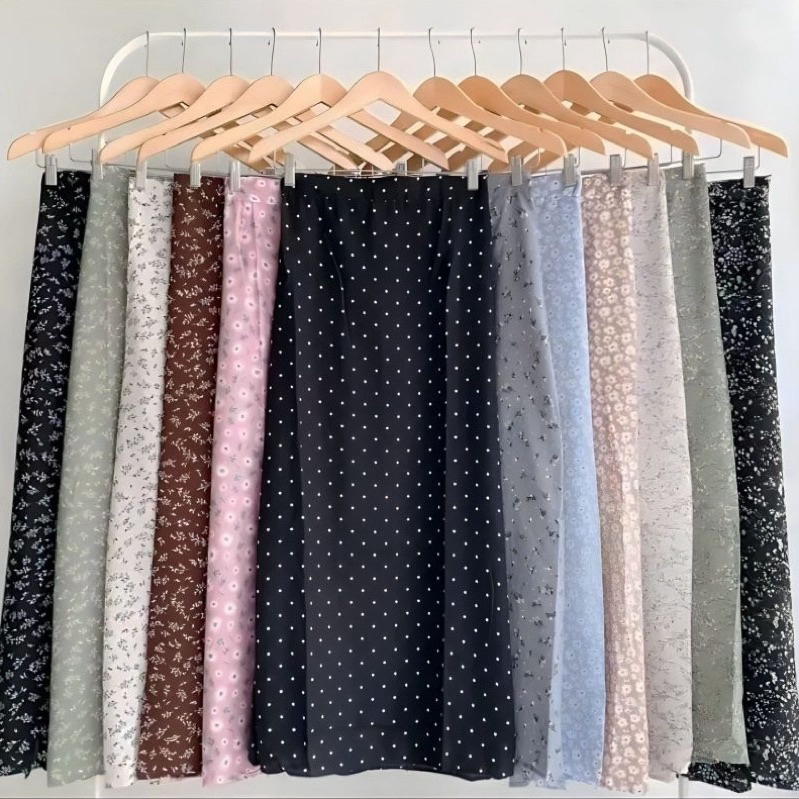 SAKURA PATTERN SKIRT / FLORAL SKIRT / KOREAN STYLE SKIRT / MIDI SKIRT ...