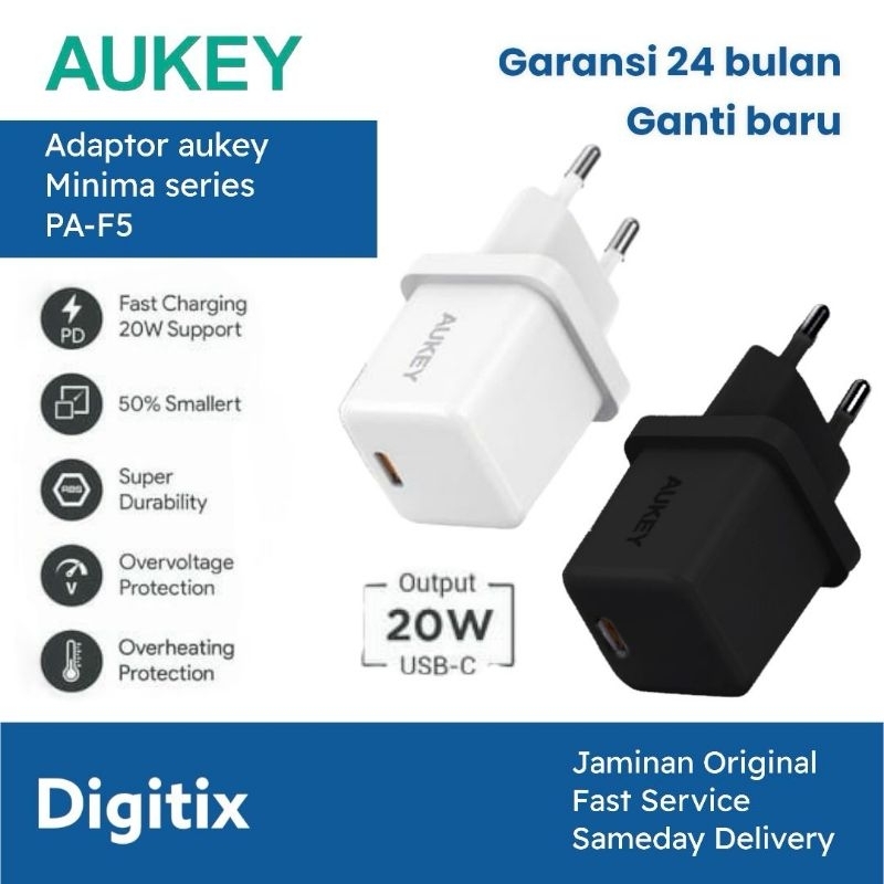 Aukey Head Charger Adapter Fast Charging PD 20W Type C Minima/PA-F5 | Shopee Malaysia