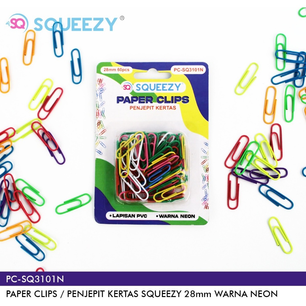 Squeezy Neon Color Paper Clip (1pack) | Shopee Malaysia