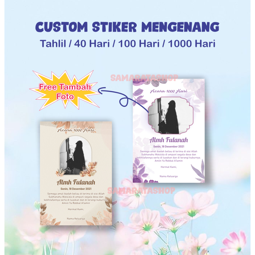 Remembrance of Tahlil Death Sticker 40 Days Death Sticker 100 Days ...