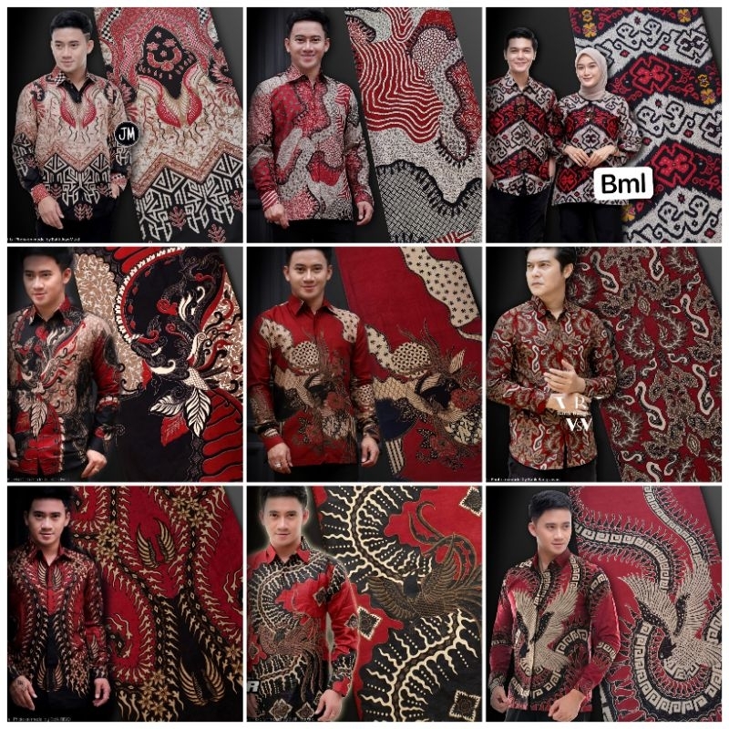 MERAH Contemporary smooth maroon batik cloth / EG 2x1 meter long batik ...