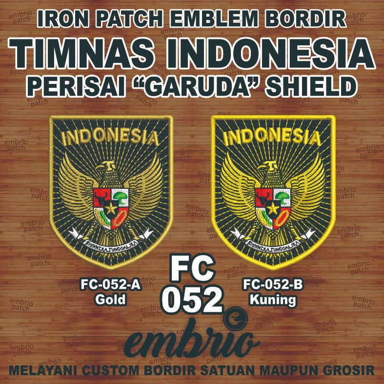 Fc-052 Indonesian national team Patch embroidered Emblem garuda ...