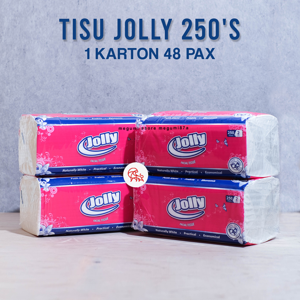 Jolly Tissue 250 Sheets 2ply / Jolly Tissue 250 pack contains 4 packs ...