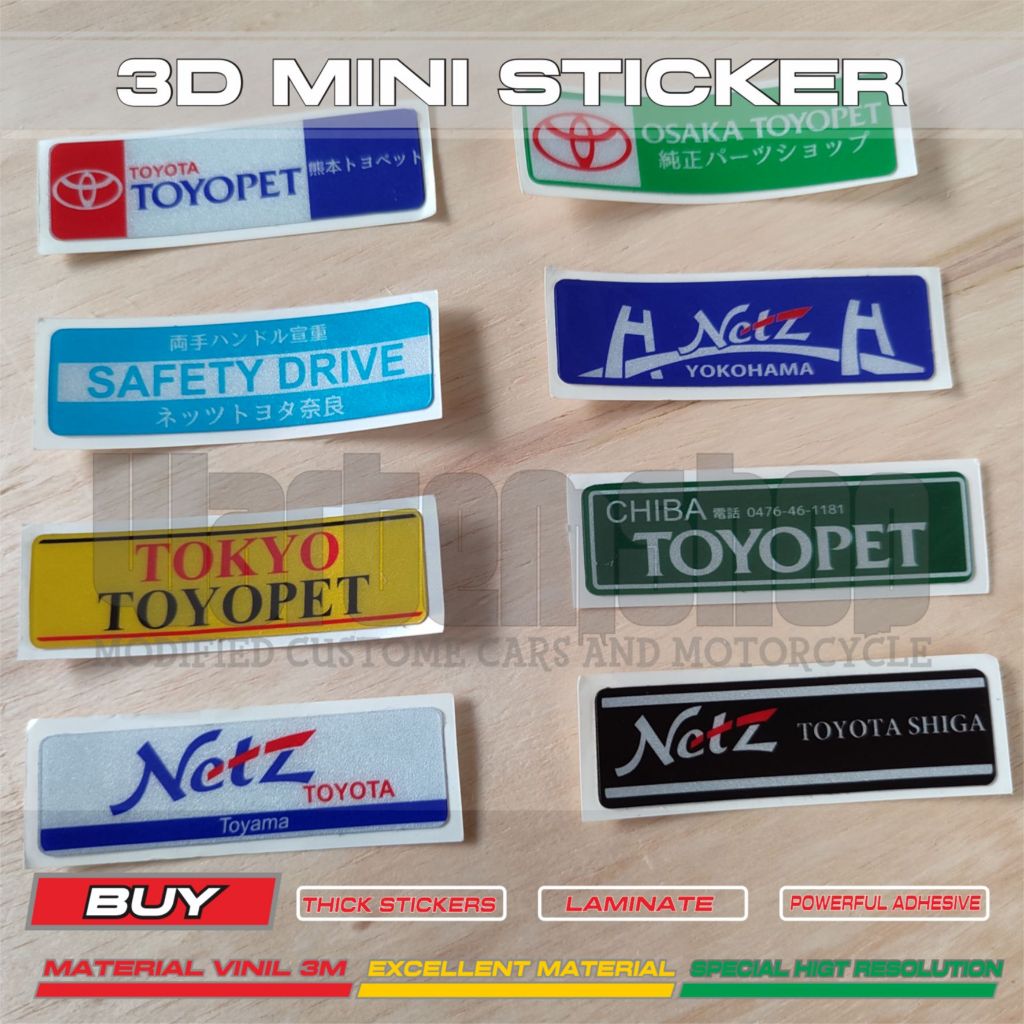 Mini 3D CBU STICKER TOYOTA NETZ AND TOYOPET SERIES | Shopee Malaysia