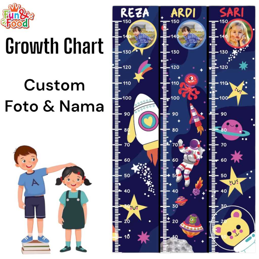Outerspace Series Growth Chart Free Custom Write Name And Photo Height ...