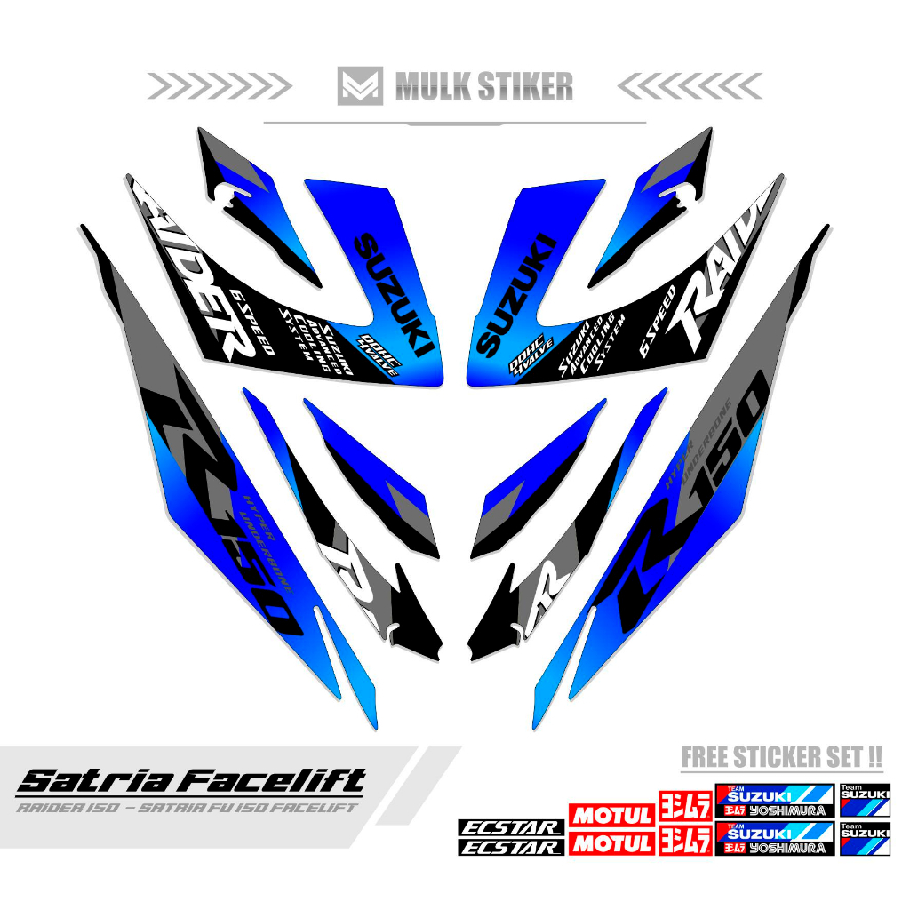 Satria FU 150 STRIPING MOTIF 5 / STICKER / RAIDER 150 REBORN / FACELIFT ...