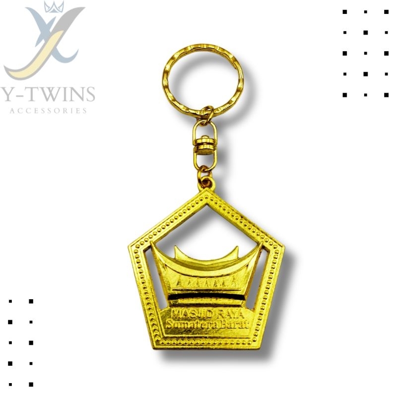 GANTUNGAN Padang KEYCHAIN MASJID RAYA SUMATRA WEST Motif GOLD Color (1 ...