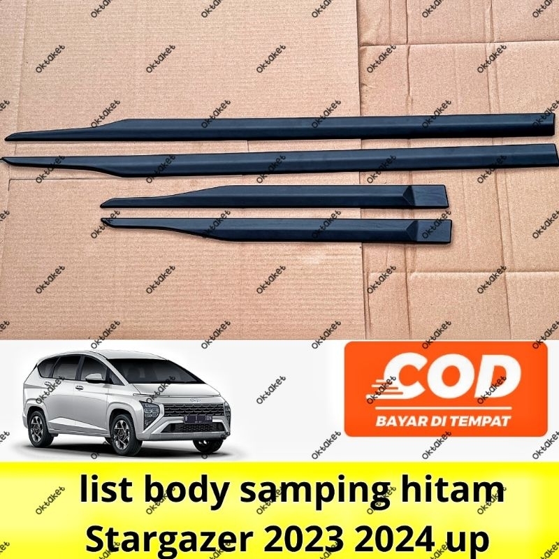 HITAM List side body Hyundai Stargazer 2023 2024 2025 black | Shopee ...