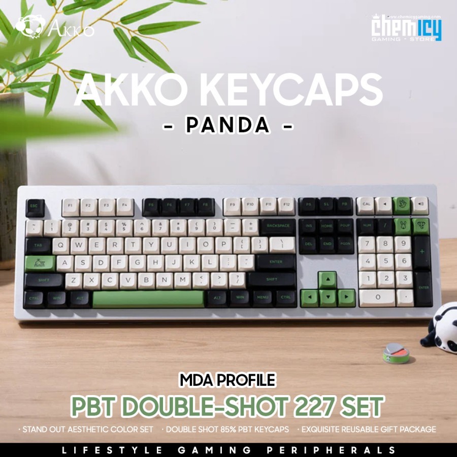Akko Panda PBT Keycaps 227 Set MDA Profile | Shopee Malaysia