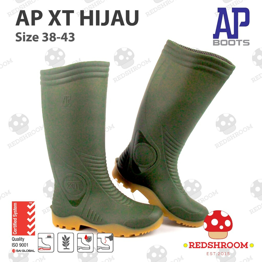 HIJAU AP Boots AP XT Green Rubber Farm Garden Boots | Shopee Malaysia