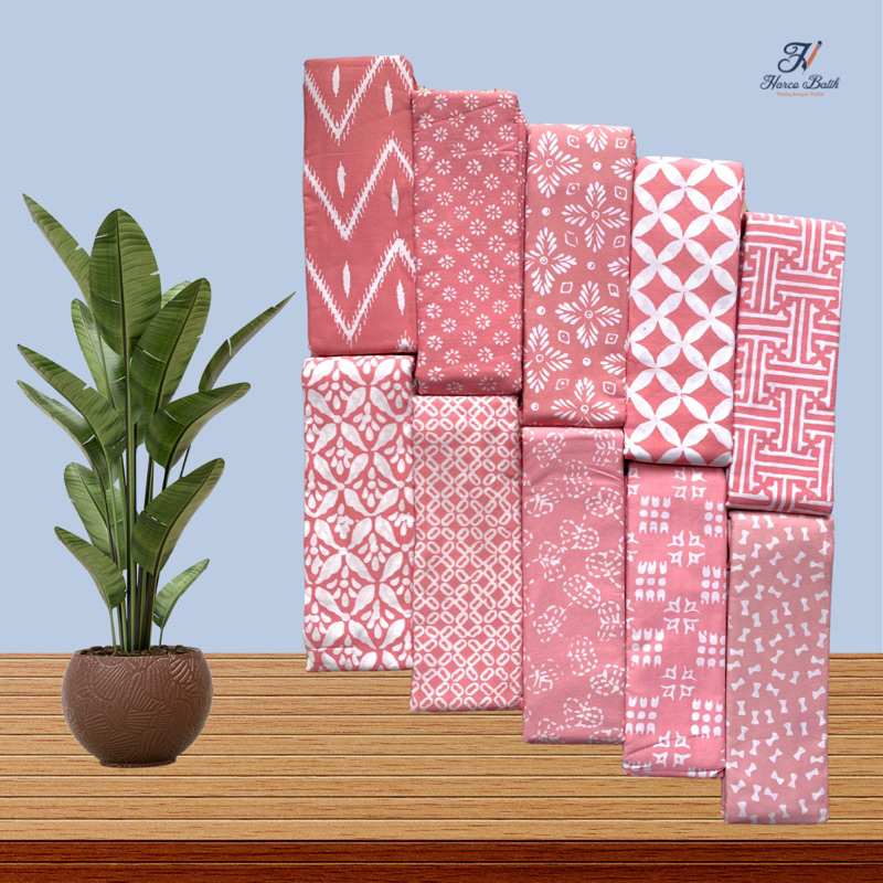 Harco Batik - Modern Dusty Pink Stamped Batik Cloth | Shopee Malaysia