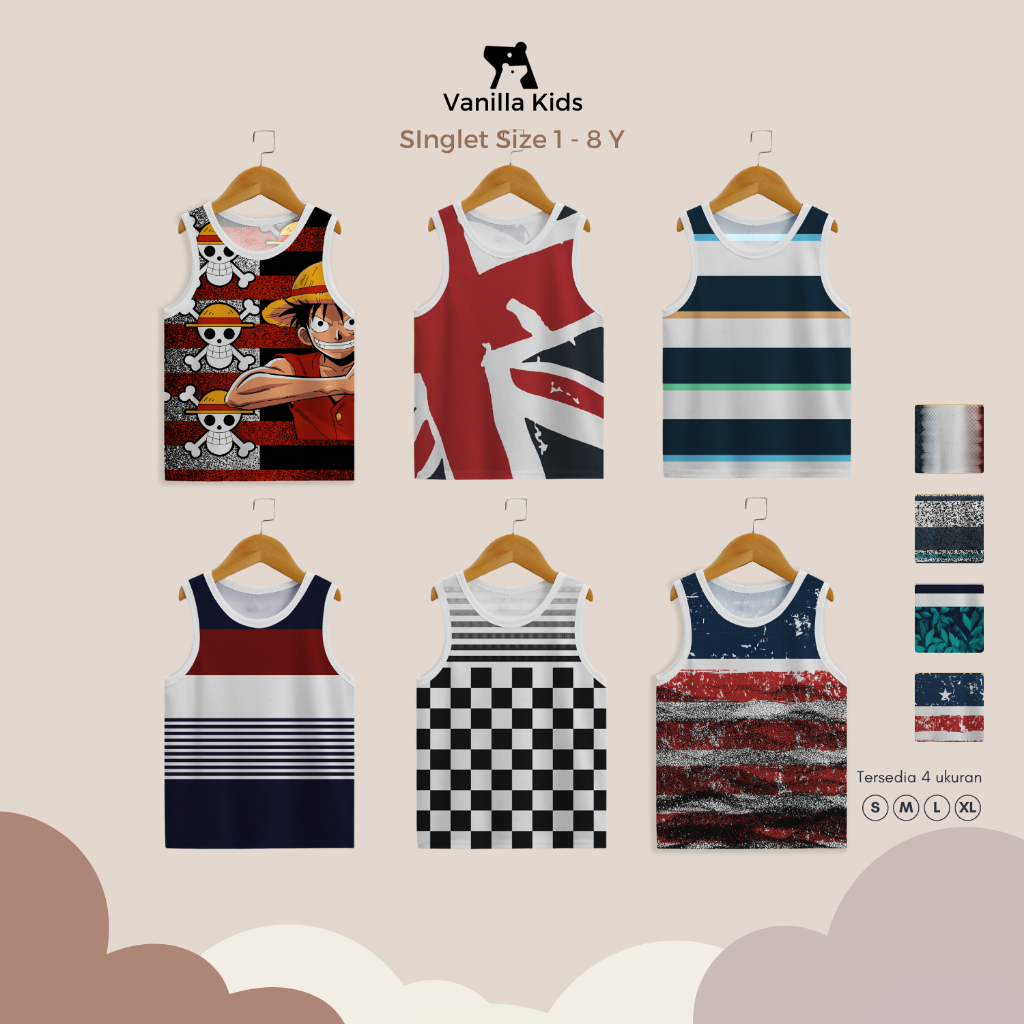 KATUN Printed boys t-shirt Singlet| Children's Singlet with striped ...