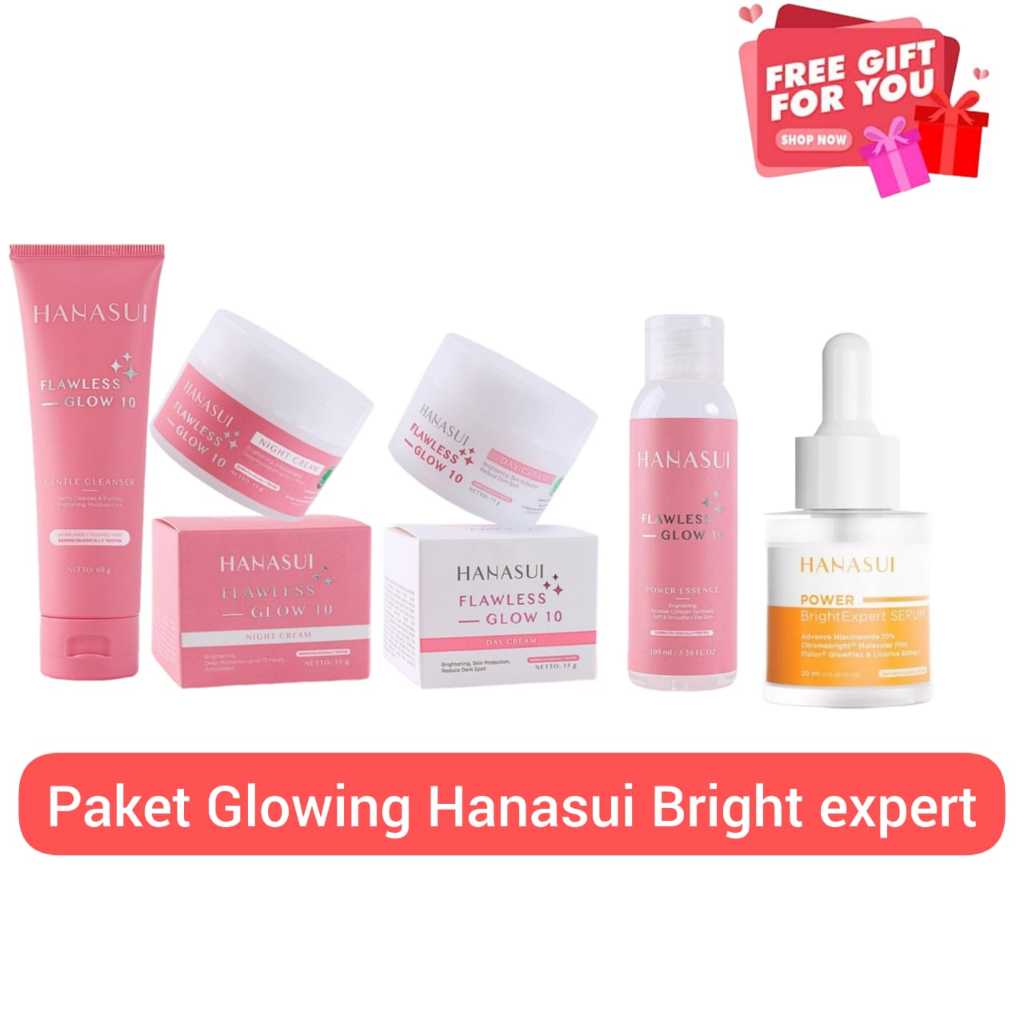 Hanasui FLAWLESS GLOWING 10 SKINCARE GLOWING SERUM POWER SERIES Package ...