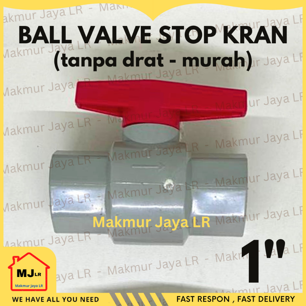 Ball Valve StopKran 1" 1 inch PLAIN WITHOUT DRAT PVC Ballvalve Stop ...