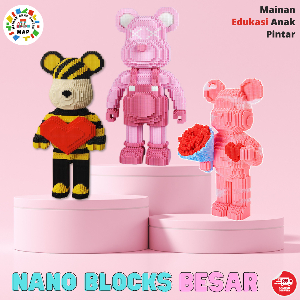 Nano Block Bricks Stacking Block Toys Extra Large Bear Love Gift ...