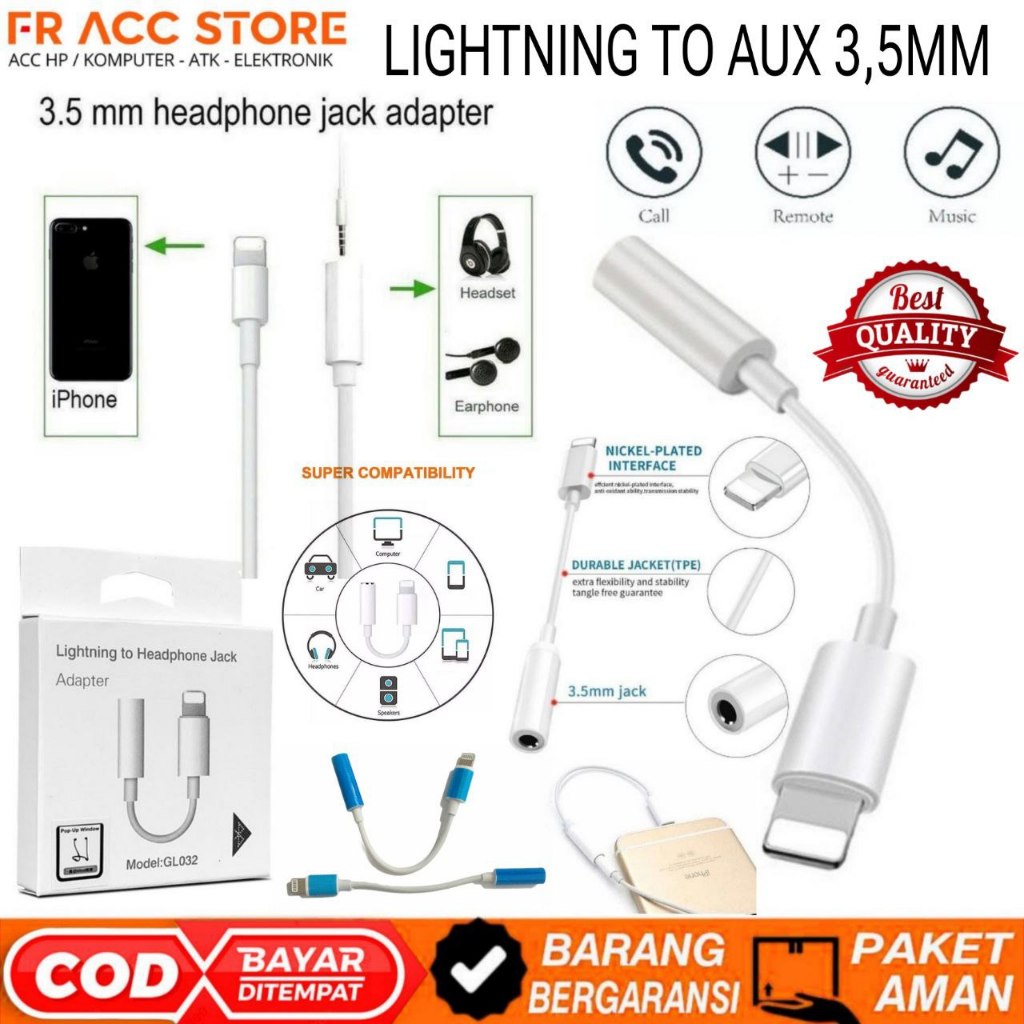 Splitter Audio Lightning TO Aux 3.5mm Iphone Lightning TO Jack Aux Iphone/ipad | Shopee Malaysia
