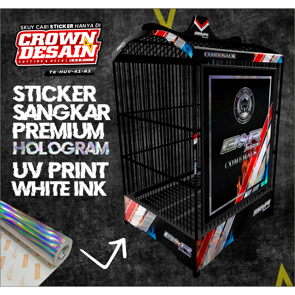 Walnut Tebok Sticker BNR Indonesia Hologram UV - Decal Cage BNR Premium ...