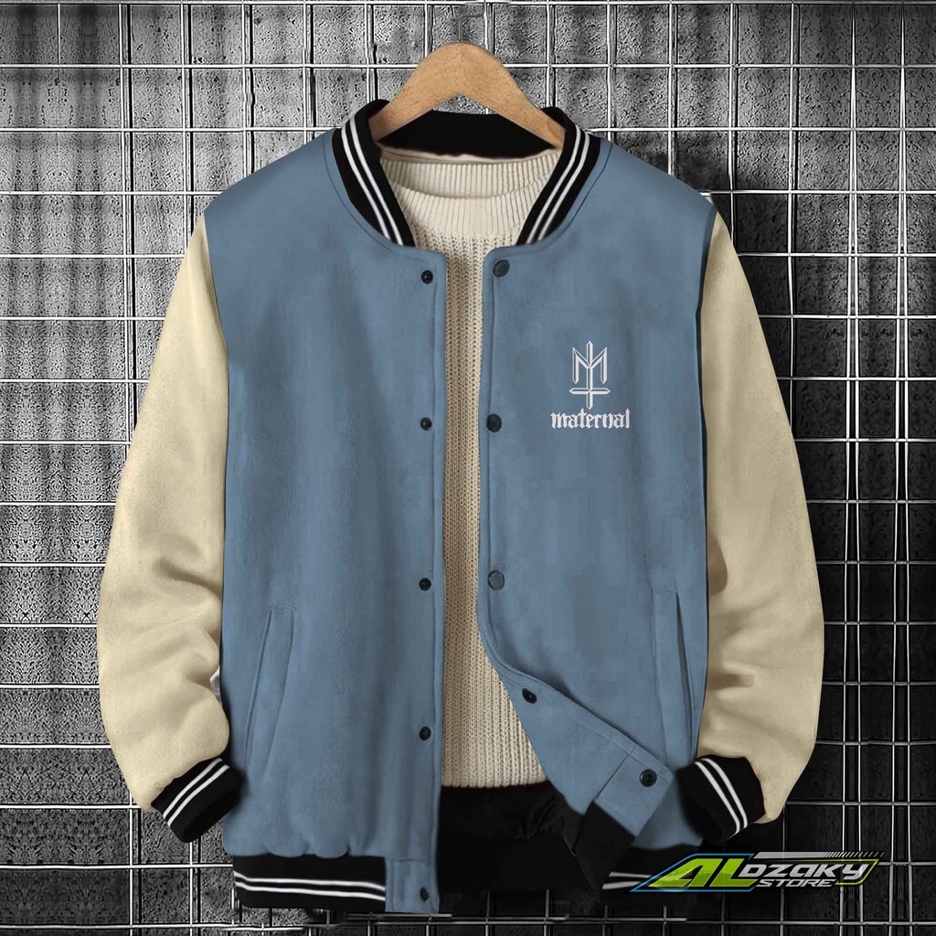 Varsity Maternal Logo Baseball Jacket (EMBROIDERED) Varsity BUTTONS M ...