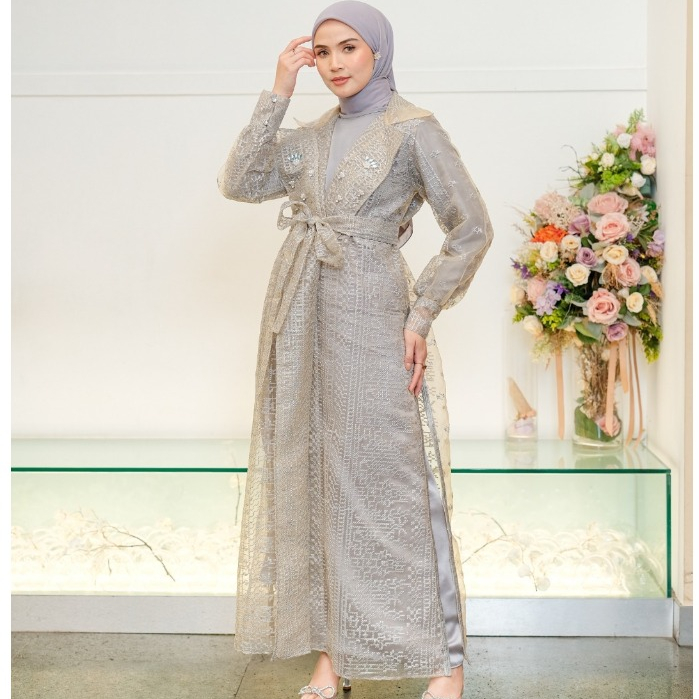 Kaliani Gray Outer Lace | Famouscarf | Shopee Malaysia