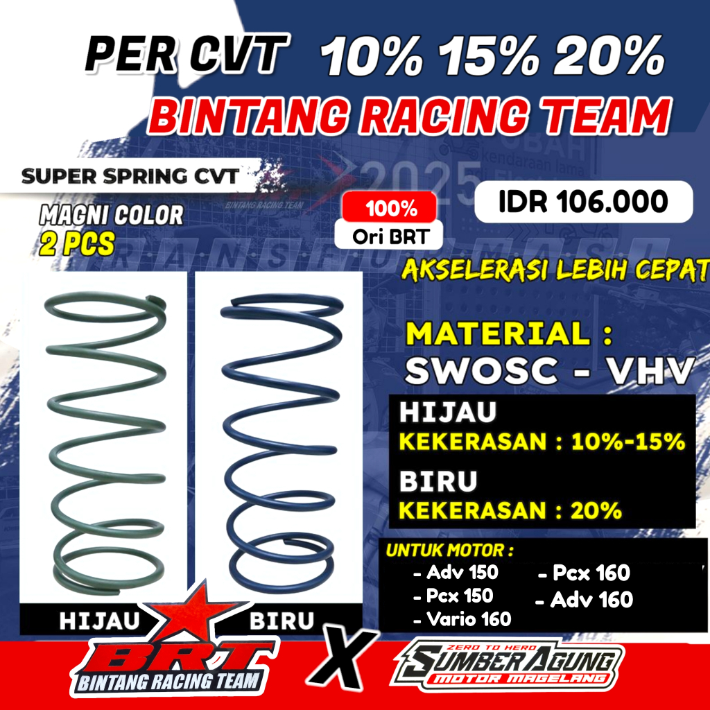 PIR PER CVT RACING BRT PCX 150 160 ADV 150 160 VARIO 160 ORIGINAL 1000 ...