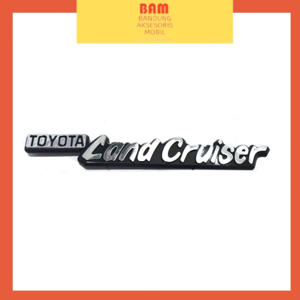 HITAM Toyota Land Cruiser Chrome Car Writing Emblem Black Base | Shopee ...