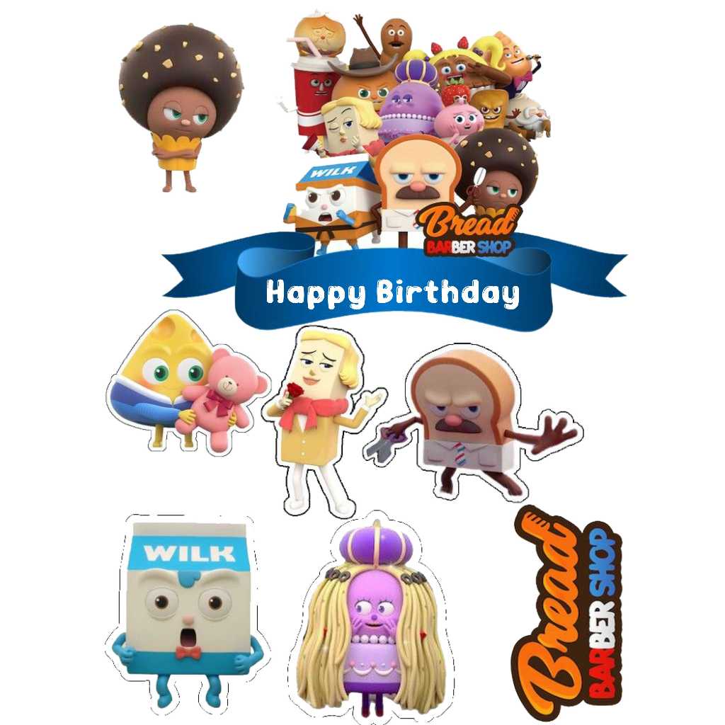 Custom CAKE TOPPER Birthday BREAD BARBER SHOP Birthday CAKE TOPPER ...