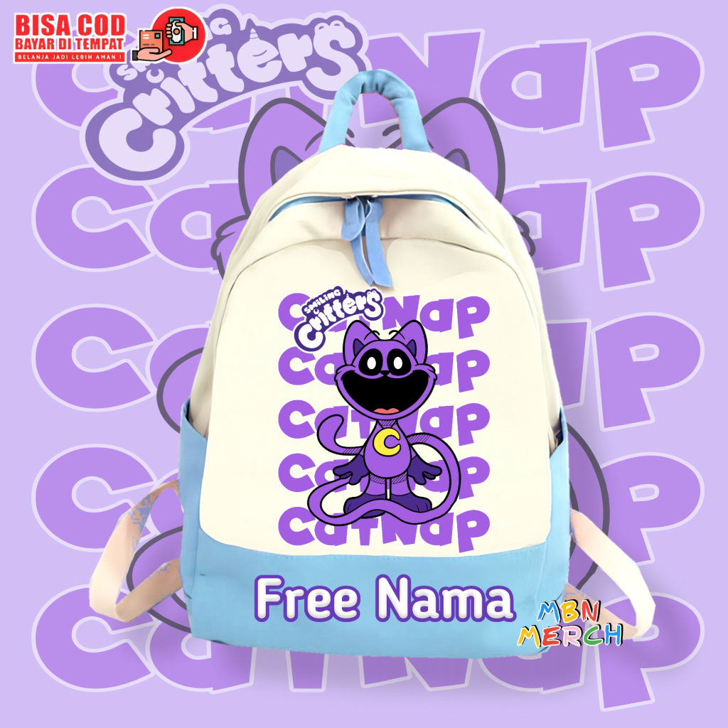 Smiling critters catnap/bacpack elementary school children's backpack ...