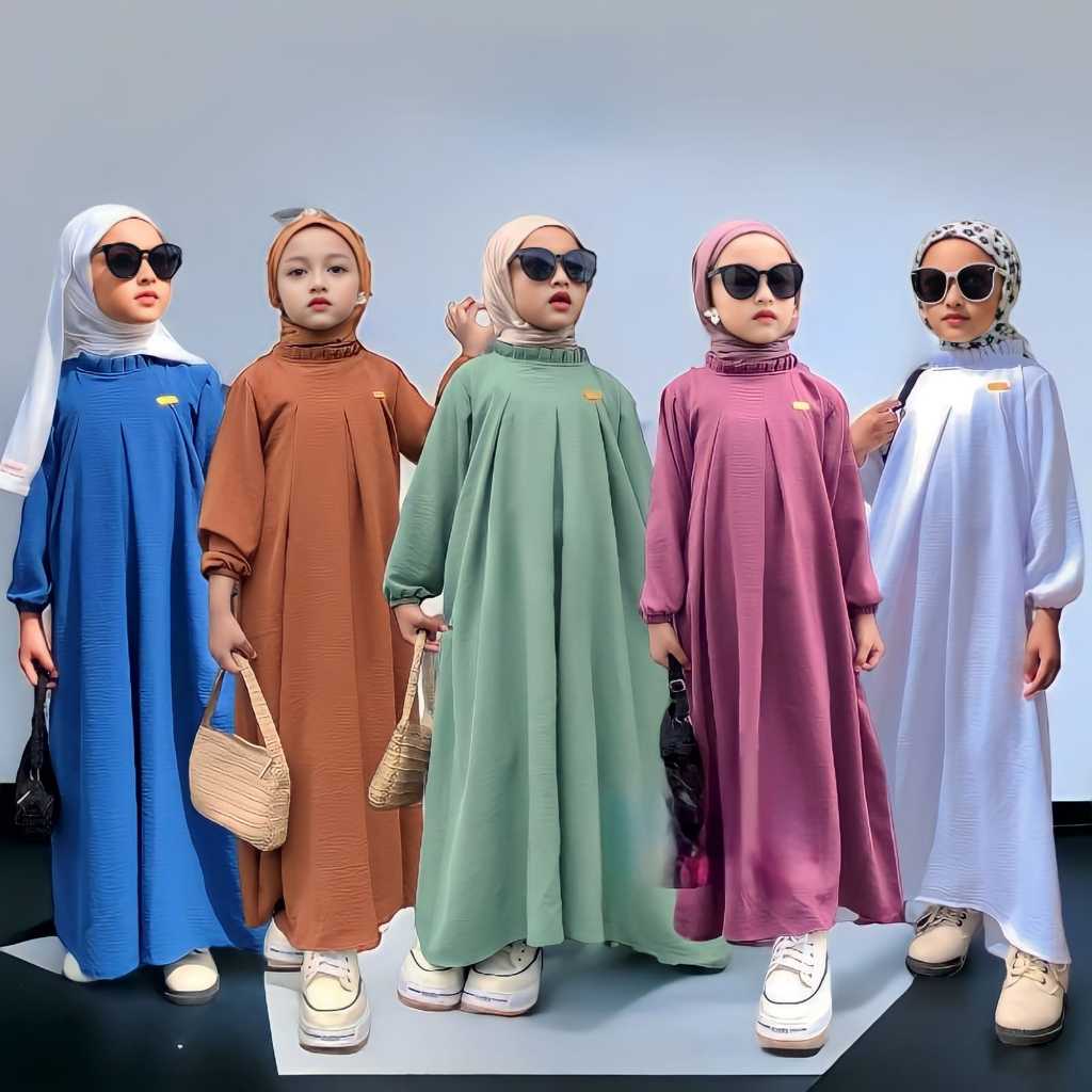 CHILDREN'S Gamis Crinkle "Maryam" SERIES 5-12 YEARS (BACK ZIPPER ...