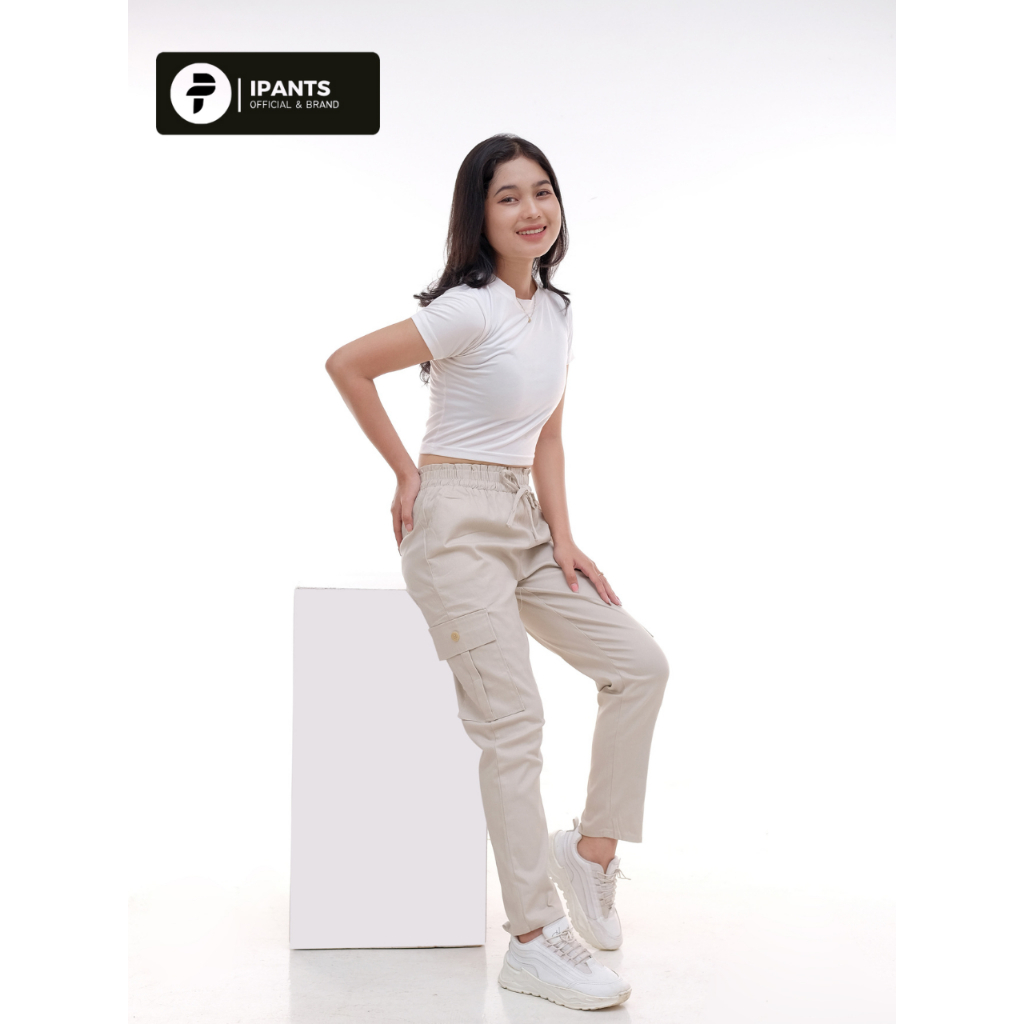 KATUN Ipants Kiya Cargo Pants Women Highwaist Loose Korean Style Jumbo Long Cargo Baggy Pants ...