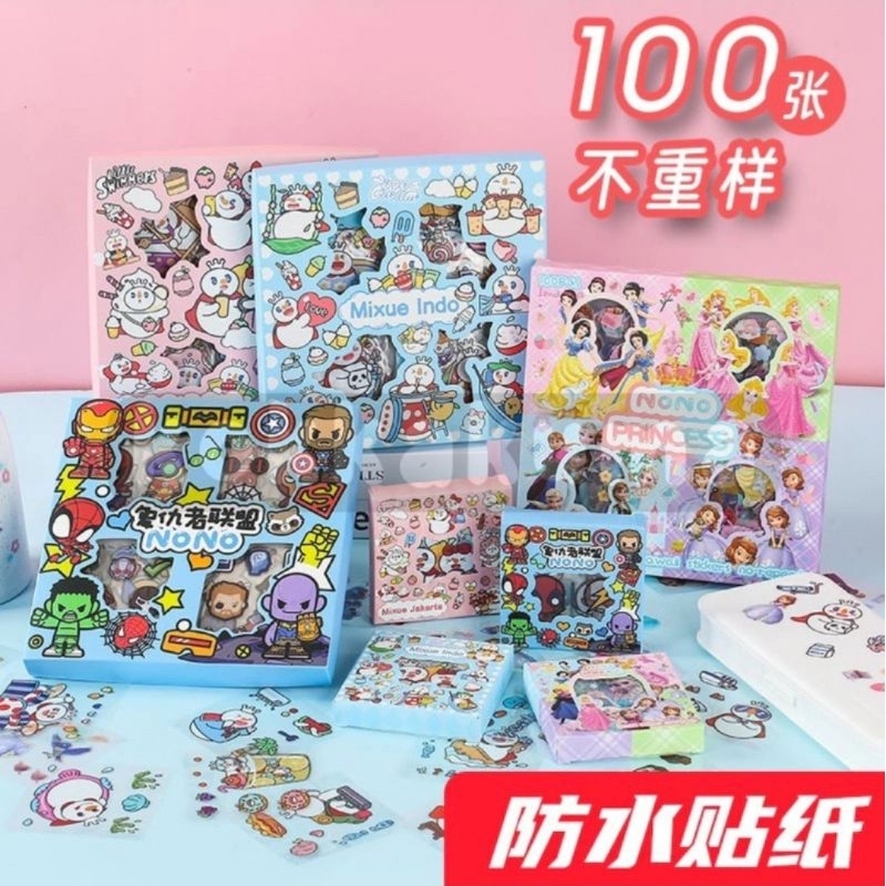 Cartoon sticker Paste Contents 100pcs/cute sticker | Shopee Malaysia