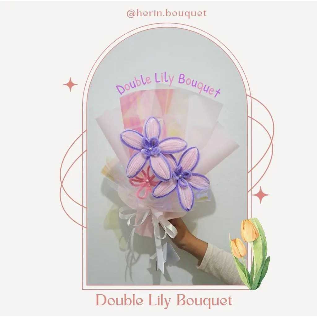 Double lily Bouquet | Feather Wire Bouquet | Mercy Feather | Pipe ...