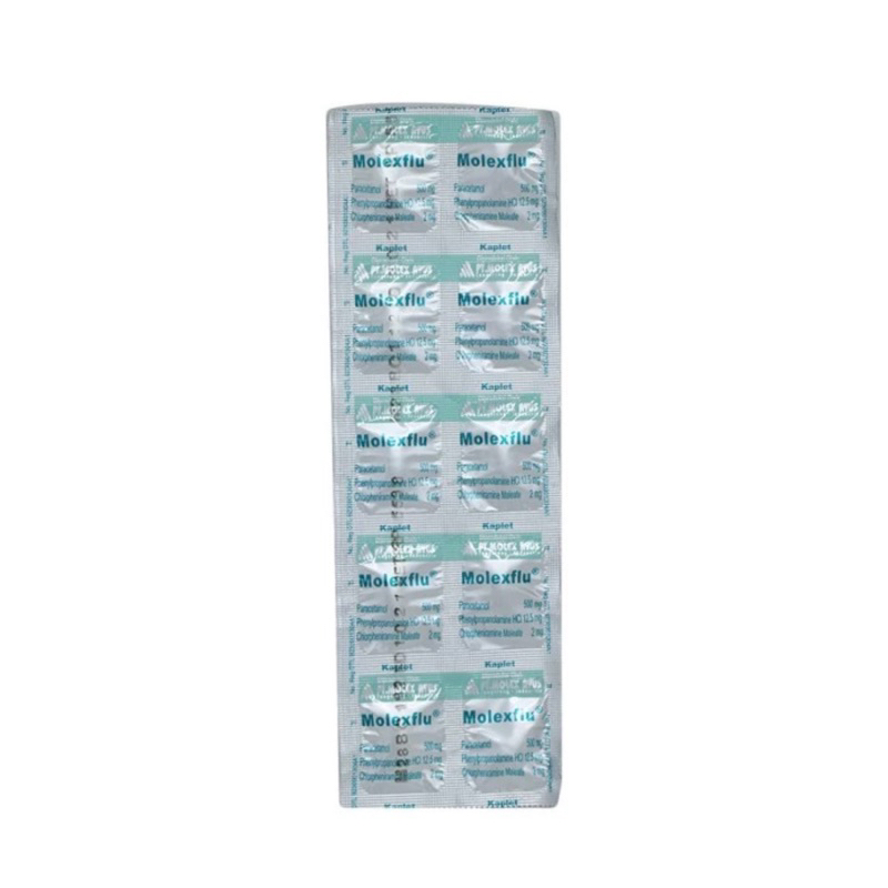 Molexflu strip 10 Tablets (Dizziness Fever flu Medicine) | Shopee Malaysia