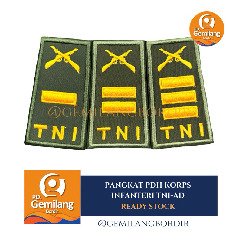 Tni-ad INFANTERI PDH RANK | Letda - Lettu - Captain | Pdh TNI rank ...